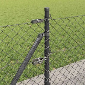 Zábradlí s betonovým základem 10 x 0,4 m Ocel potažená PVC Šedá 3351254