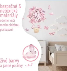 Sipo Nástěnné samolepky do dětského pokoje, Pink Butterflies
