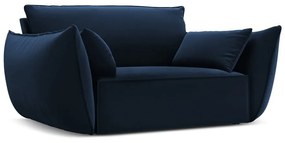 Tmavě modré sametové křeslo Vanda – Mazzini Sofas