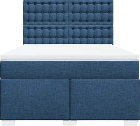 Box spring postel s matrací modrá 140x200 cm textil 3290531