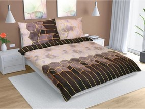 Bavlněné povlečení na dvoudeku Hnědá 90/354 - 240x220, 2ks 70x90 cm (240 cm šířka x 220 cm délka prodloužená)