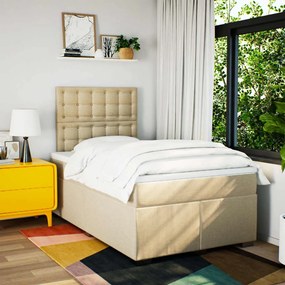 Box spring postel s matrací krémová 120x200 cm textil 3292774