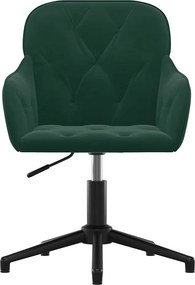 Otočné jídelní židle 2 ks tmavě zelené samet 3103379