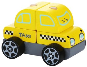 CUBIKA Taxi vůz 13159 - dřevěná skládačka 5 dílů