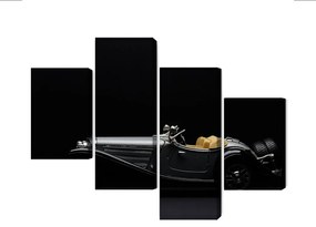Vícedílný obraz Historické Auto Na Tmavých Tričkách Nedostatek Nedostatek Plátno Canvas 240x150