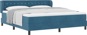 Postel s boxspringem s čelo Tmavě moddrá 180 x 200 cm samet 3340350