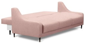 Růžová rozkládací pohovka s úložným prostorem Mazzini Sofas Ancolie, 215 cm
