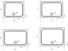 Ravak XA04A701010 - Sprchová vanička obdélníková GIGANT 100x90 cm bílá