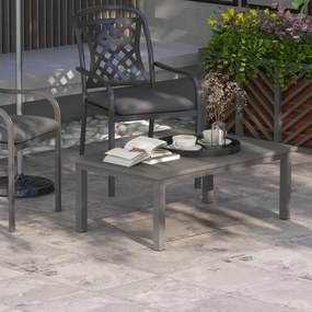 Obdélníkový kávový stůl Outsunny s mřížkovým vrchem pro vnitřní a venkovní použití, hliník, hnědý, 100D x 60Š x 37V cm