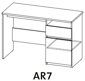 Psací stůl Arca AR7 Barevné provedení: Bílá - Bílá