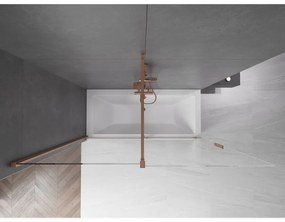 Mexen Velar, 2-křídlová posuvná vanová zástěna 180 x 150 cm, 8mm čiré sklo, měděná matná, 896-180-000-01-65