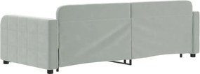 Válenda s přistýlkou a zásuvkami světle šedá 90 x 200 cm samet 3196977