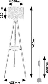 Rabalux TREVIA stojací dřevěná lampa 74108