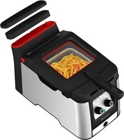 Tefal Clear Duo FR600D10 nerez/černá / Fritéza / 2000 W / 3,5 l / 150-