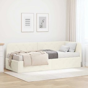 Rohový rám postele Krémová 80 x 200 cm samet 3394069