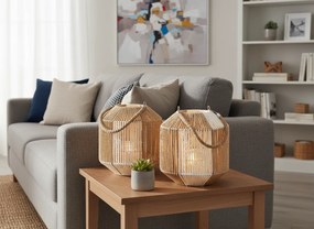 Kovová lucerna LUBO 20 cm béžová