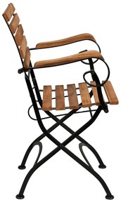 Butlers PARKLIFE Skládací židle s područkami set 2 ks - hnědá/černá