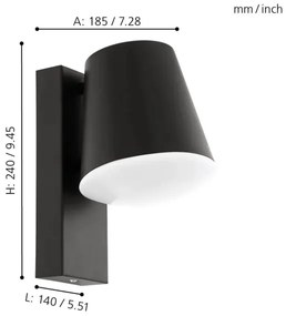 Eglo 33559 - LED Venkovní nástěnné svítidlo CALDIERO-C 1xE27/9W/230V IP44