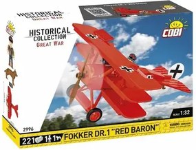 COBI 2996 Great War Fokker Dr. I Red Baron / 206 kostek / 1 figurka /