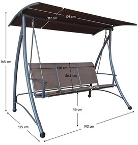 Kondela Zahradní houpačka, hnědá/tmavě šedá, LAMIA