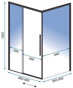 Sprchový kout MAXMAX Rea SOLAR 90x90 cm - černý