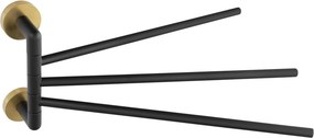 Sapho Larissa - Trojitý držák ručníků, délka 35 cm, černá/matná zlatá WS022BG