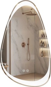 Tutumi Zrcadlo 90x50 cm s vyhříváním a regulovatelným LED osvětlením HOM-01517