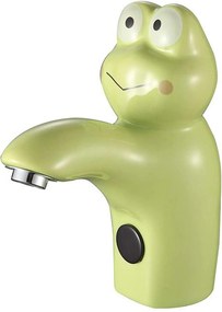 Sapho - Elektronický umyvadlový ventil Kid, pro studenou vodu, bateriové napájení 6 V DC, žába, zelená PS402G