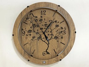Li-Go "Azalka" světelné hodiny 230V/12V/dub velikost svítidla/hodin: 31 cm