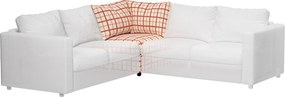 Potah na rohovou část Vimle barva červená látka vzorované