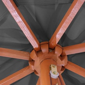 Slunečník Florida Ø 3,5m - polyester/dřevo 7kg - antracit