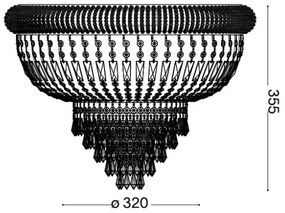 Ideal Lux - Křišťálové stropní svítidlo DUBAI 3xE14/28W/230V pr. 32 cm chrom