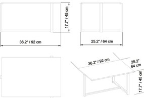 Konferenční stolek MERIDETHS 45x92 cm zlatá/bílá