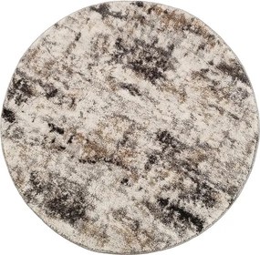 HU Kulatý béžovo-bílý koberec Plush Deluxe s fleky Rozměr: 60x60 cm