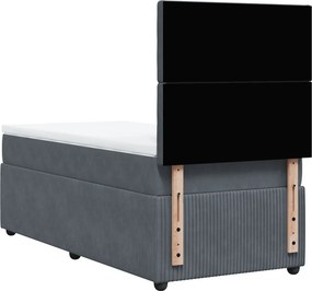 Box spring postel s matrací tmavě šedá 90x200 cm samet 3292251