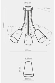 Dětský lustr WIRE KIDS 3xE27/15W/230V