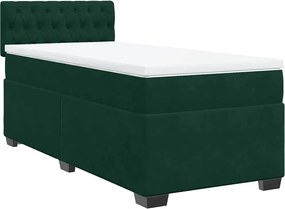 Box spring postel s matrací tmavě zelená 100x200 cm samet 3288543