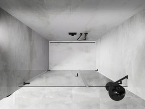 Mexen Lunar-B, levé otočné sprchové dveře 140 cm, 8mm čiré sklo, grafitový profil, 832S-140-050-95-00-L