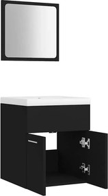 Set koupelnového nábytku černý dřevotříska 3070857