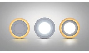 Solight LED podsvícený panel, podhledový, 6W+3W, 400lm, 4000K, kulatý
