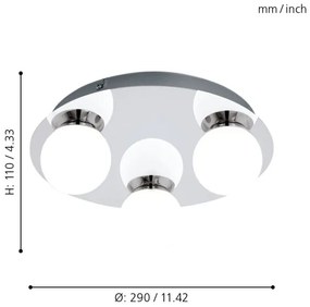 Eglo 94629 - LED koupelnové svítidlo MOSIANO 3xLED/3,3W/230V IP44