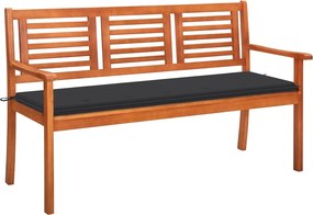 3místná zahradní lavice s poduškou 150 cm masivní eukalyptus 3060996
