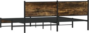 Kovový rám postele bez matrace kouřový dub 200 x 200 cm 3301384