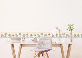 Dětská samolepící bordura na zeď Broskvoví Sloni | 5 m x 13.8 cm | DWBD8503