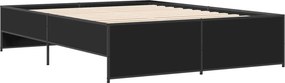 Rám postele černý 150 x 200 cm kompozitní dřevo a kov 3279882