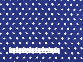 Biante Bavlněný čtvercový ubrus Sandra SA-352 Bílé hvězdičky na modrém 110x110 cm