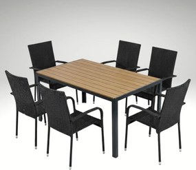 Vikio Zahradní ratanový set 150x90 pro 6 osob DT276-P přírodní