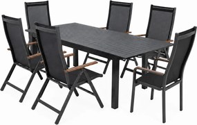 Doppler EXPERT antracit Wood Plus - zahradní hliníková sedací souprava 4+2+1