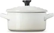 Le Creuset Mini hrnec s poklicí 10 cm bílá