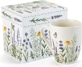 Porcelánový hrnek LEVANDULE A MOTÝLI v dárkové krabičce 350 ml
